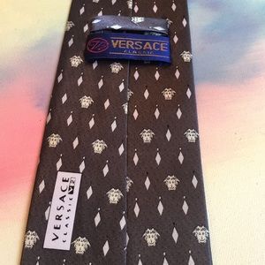 Versace | Accessories | Versace Classic Steel Light Grey Hand Made Silk ...